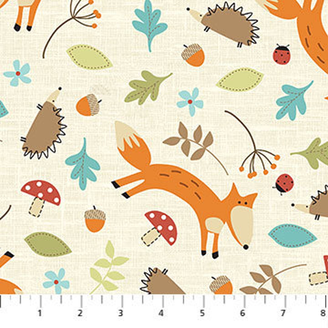 END OF BOLT! - 2" Yards - Tiny Treasures Fox and Friends - Single ...