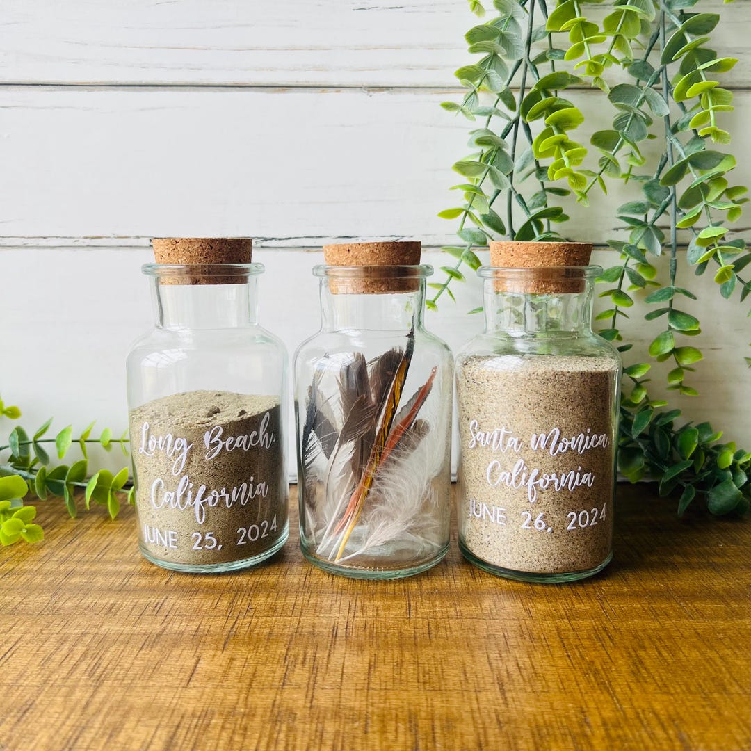 Personalized Keepsake Jar, Beach Trip Souvenir, Babymoon, Sand ...