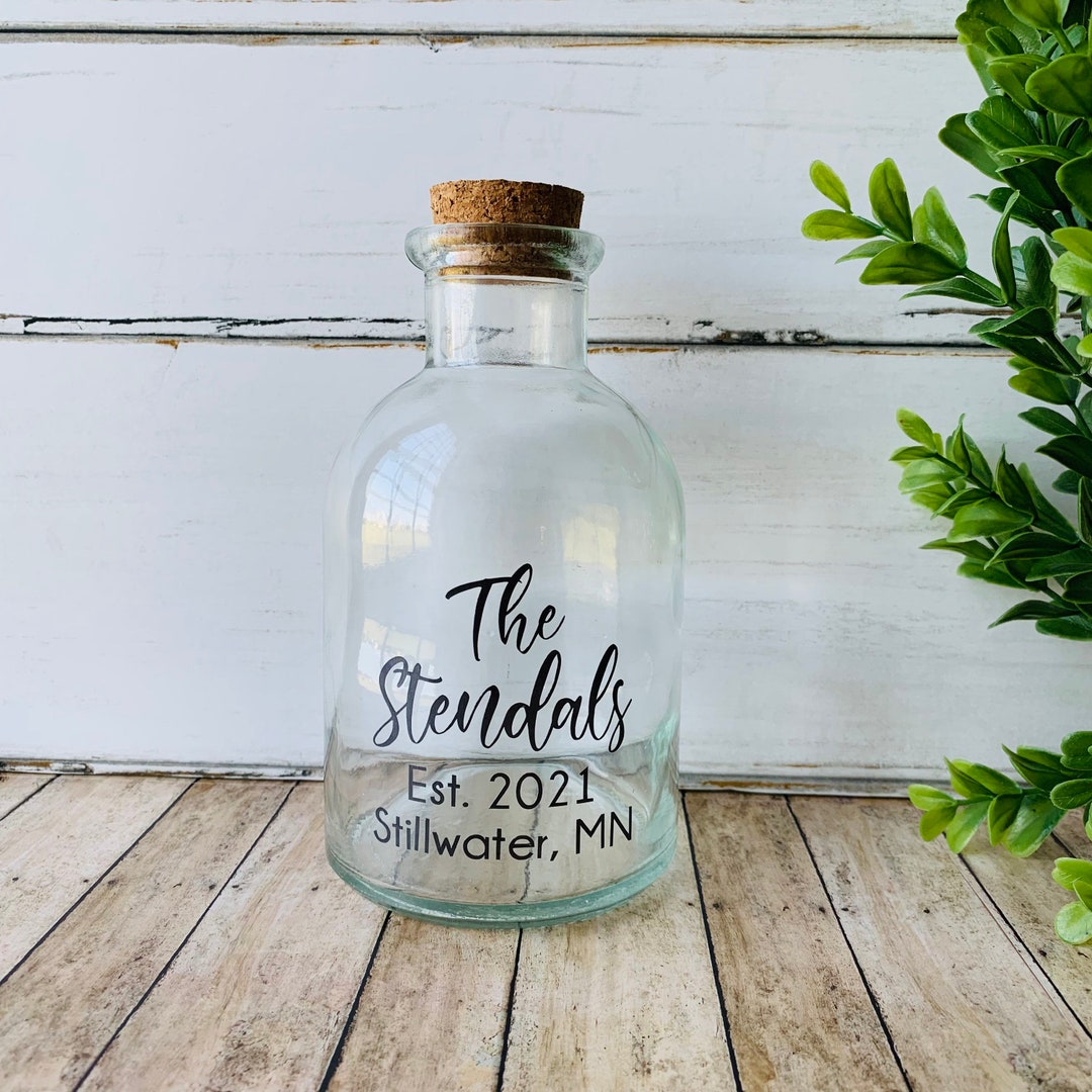 Glass Bottle for Wedding / Glass Pouring Bottle for Sand Ceremony Unity ...