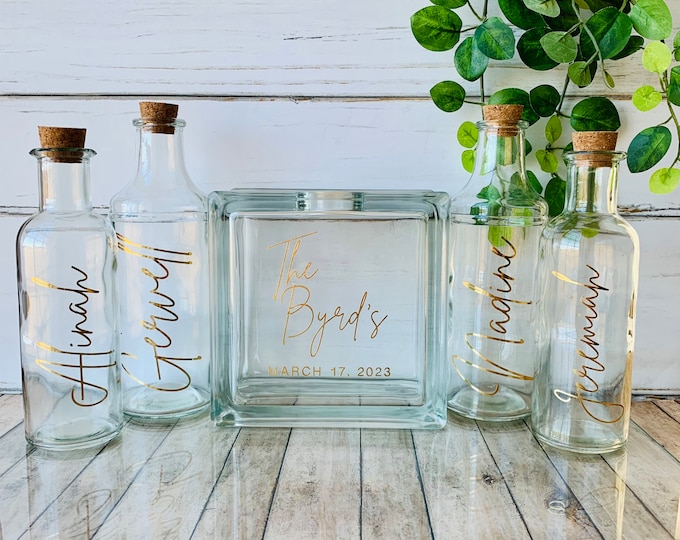 Sand Ceremony Set for Wedding, Unity Candle Alternative, Personalized ...