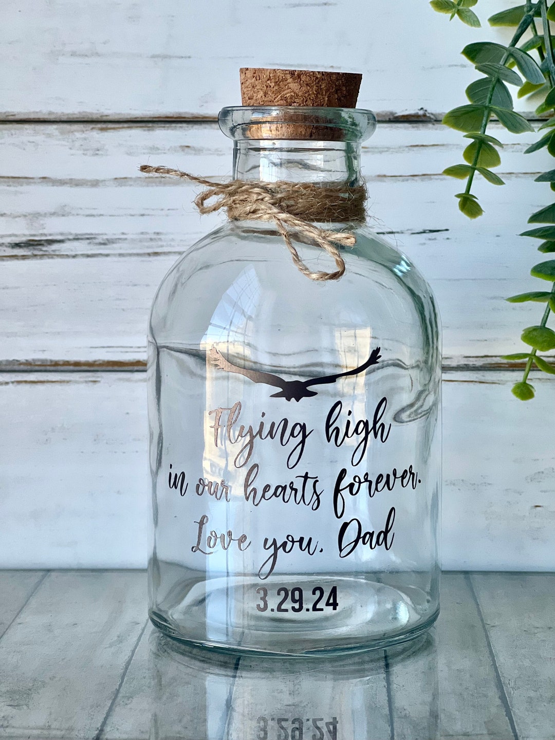 Personalized Memorial Gift Bottle, Custom Remembrance Gift, in Memory ...