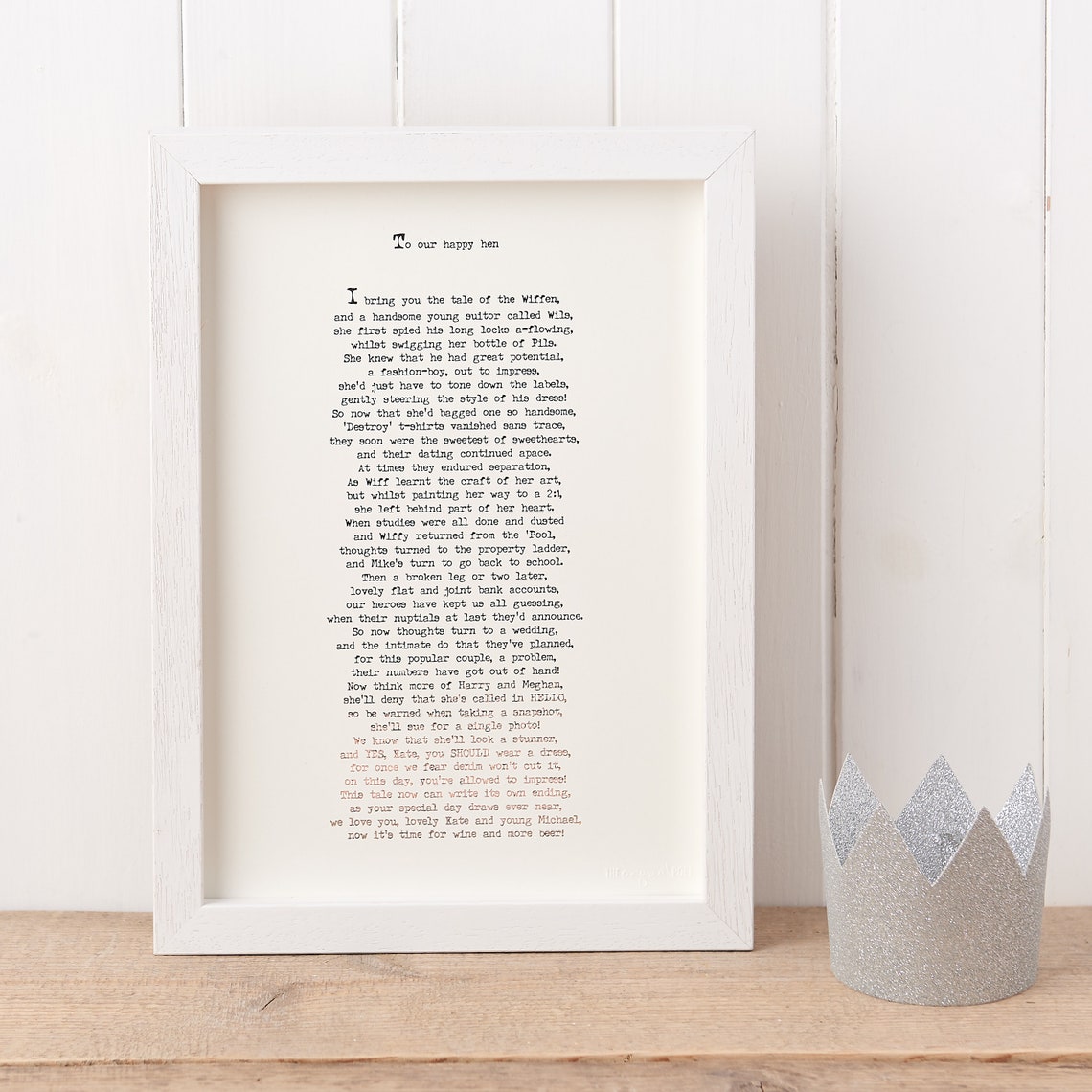 Bespoke Hen-do Gift Original Hen-do Poem Commission Original Poem Print ...