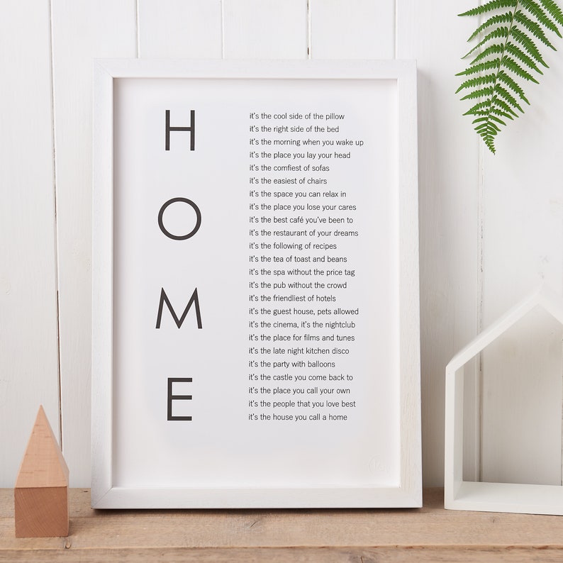 Home Poem Housewarming Gift Home Sweet Home Scandi | Etsy