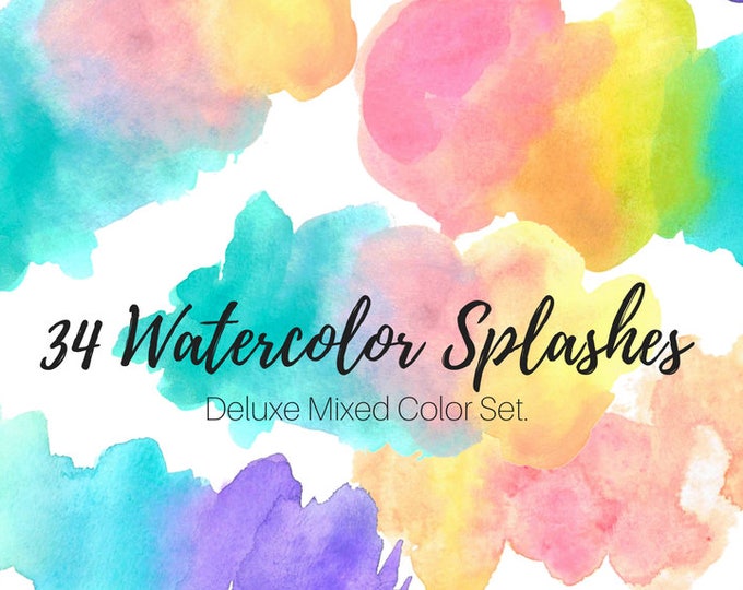 Watercolor Shapes Clipart - Shapes Clipart - Square Clipart - Triangle ...