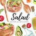 Watercolor Clipart Salad Salad Bowl Vegetable Salad - Etsy