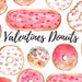 Valentines Day Donut Clipart Vday Food Graphics Dessert - Etsy