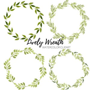 Floral Wreath Clip Art - Floral Clipart - Watercolor Clip Art - Wedding ...