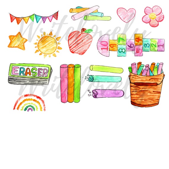 Sidewalk Chalk Clip Art Chalk Art Clipart Etsy New Zealand