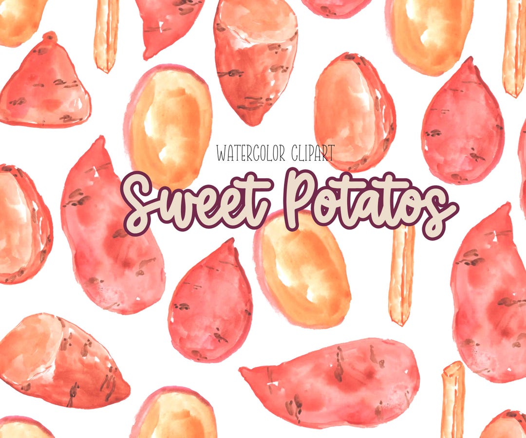 Watercolor Vegetable Clipart, Sweet Potato Clipart, Garden Clipart ...