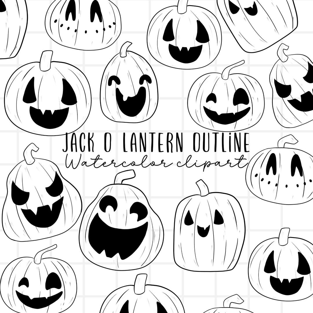 Halloween Clip Art - Pumpkin Doodle Clipart - Jack O Lantern - Fall ...