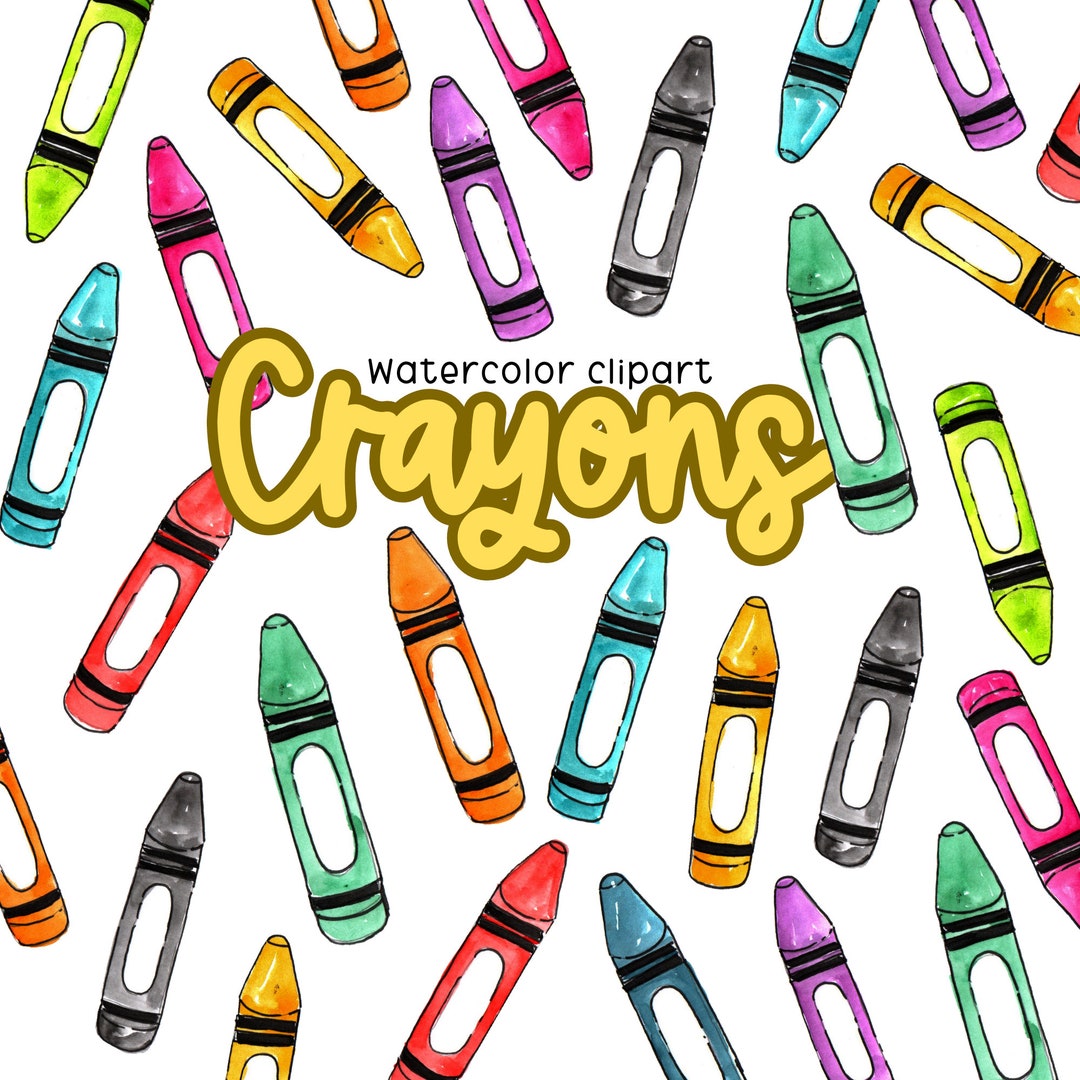 Watercolor Crayon Clipart,drawing Art Supplies Illustrations in Png ...