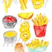 Watercolor French Fries Clipart - Food, Fast Food Graphics Commercial ...