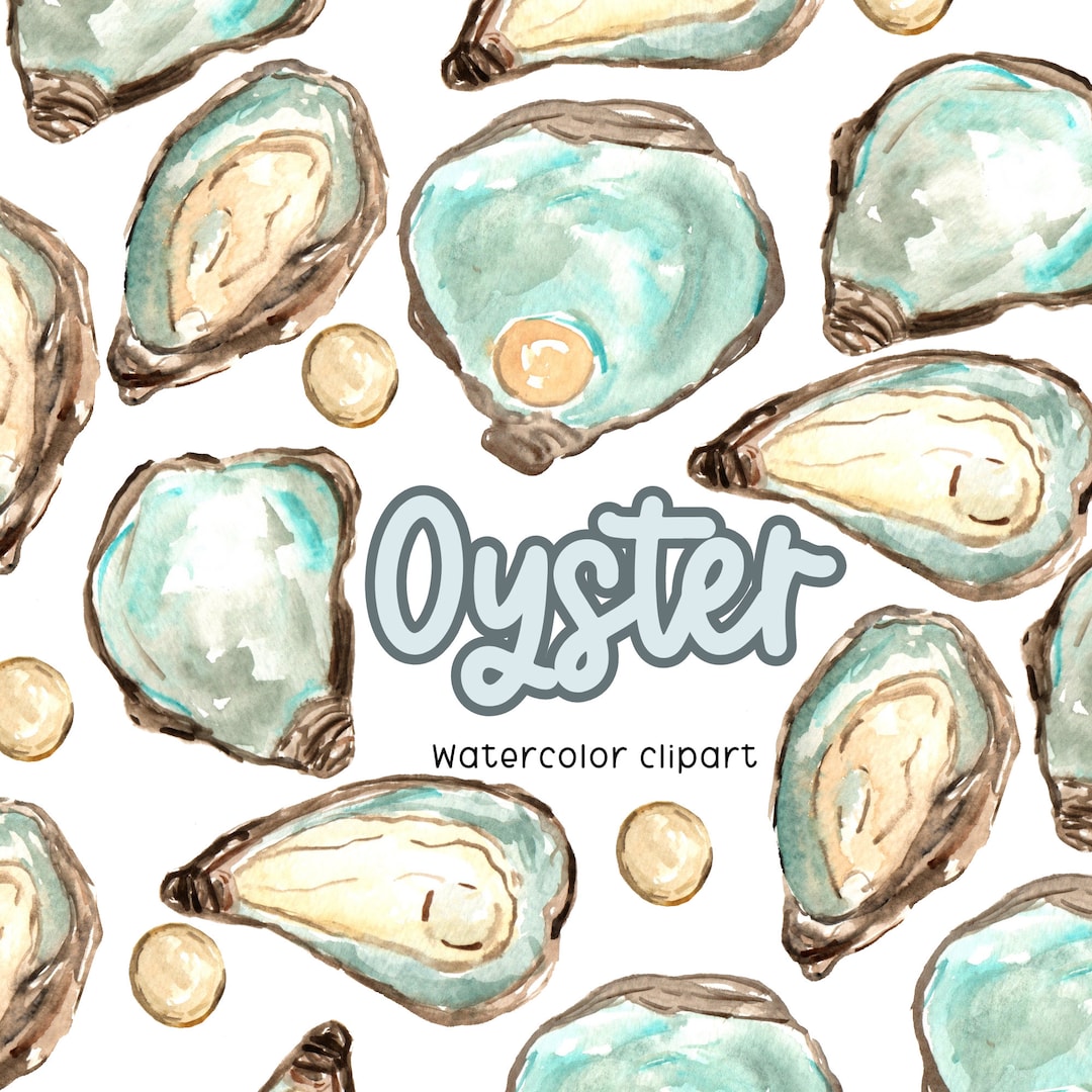 Watercolor Clipart - Oyster Clipart - Summer Clip Art - Seafood ...