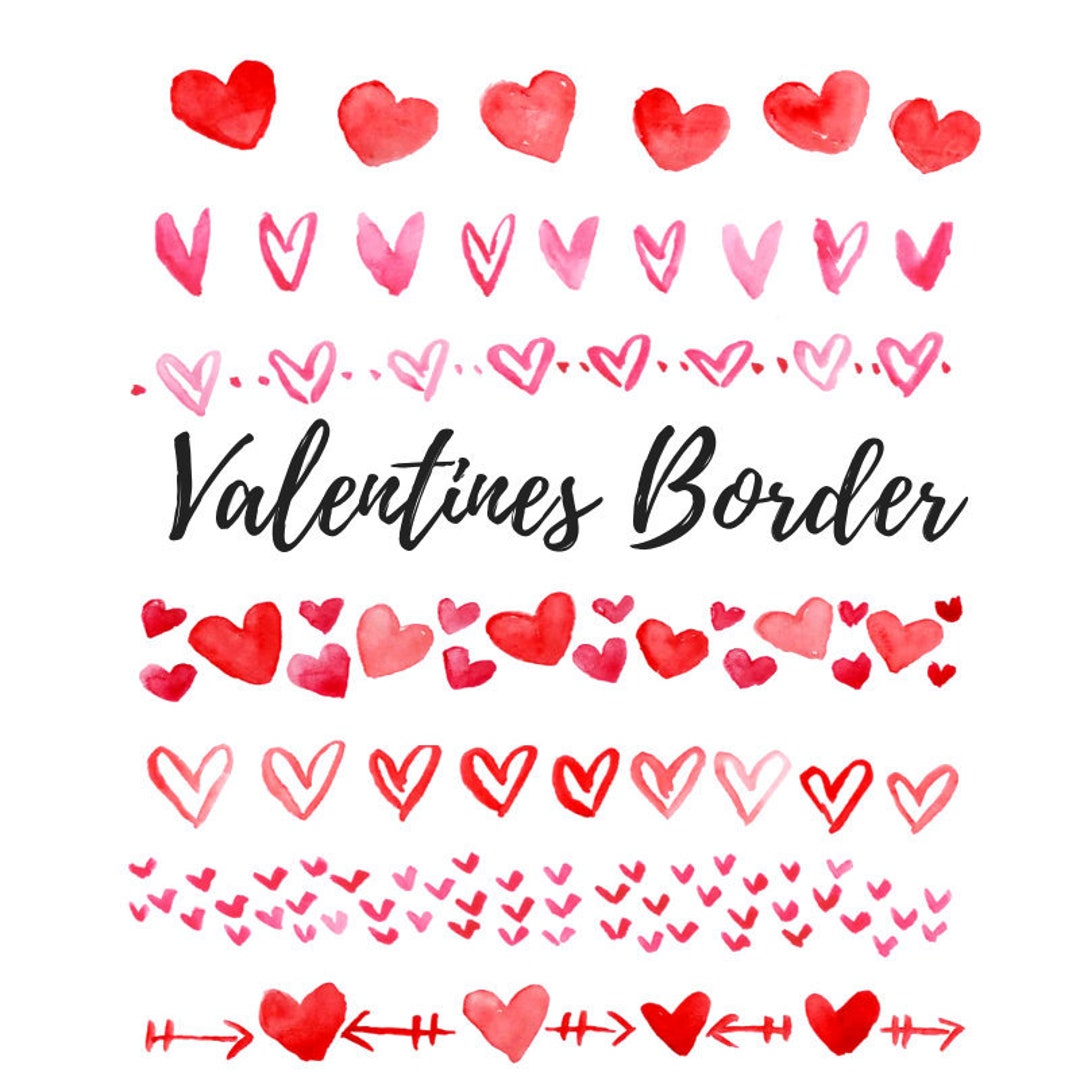 Valentine Hearts Border Clip Art