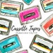 Watercolor Clip Art - Retro Clip Art - Cassette Tape - Music Clip Art ...