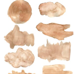 Watercolor Clip Art - Brown Watercolor Clip Art - Watercolor Blobs ...
