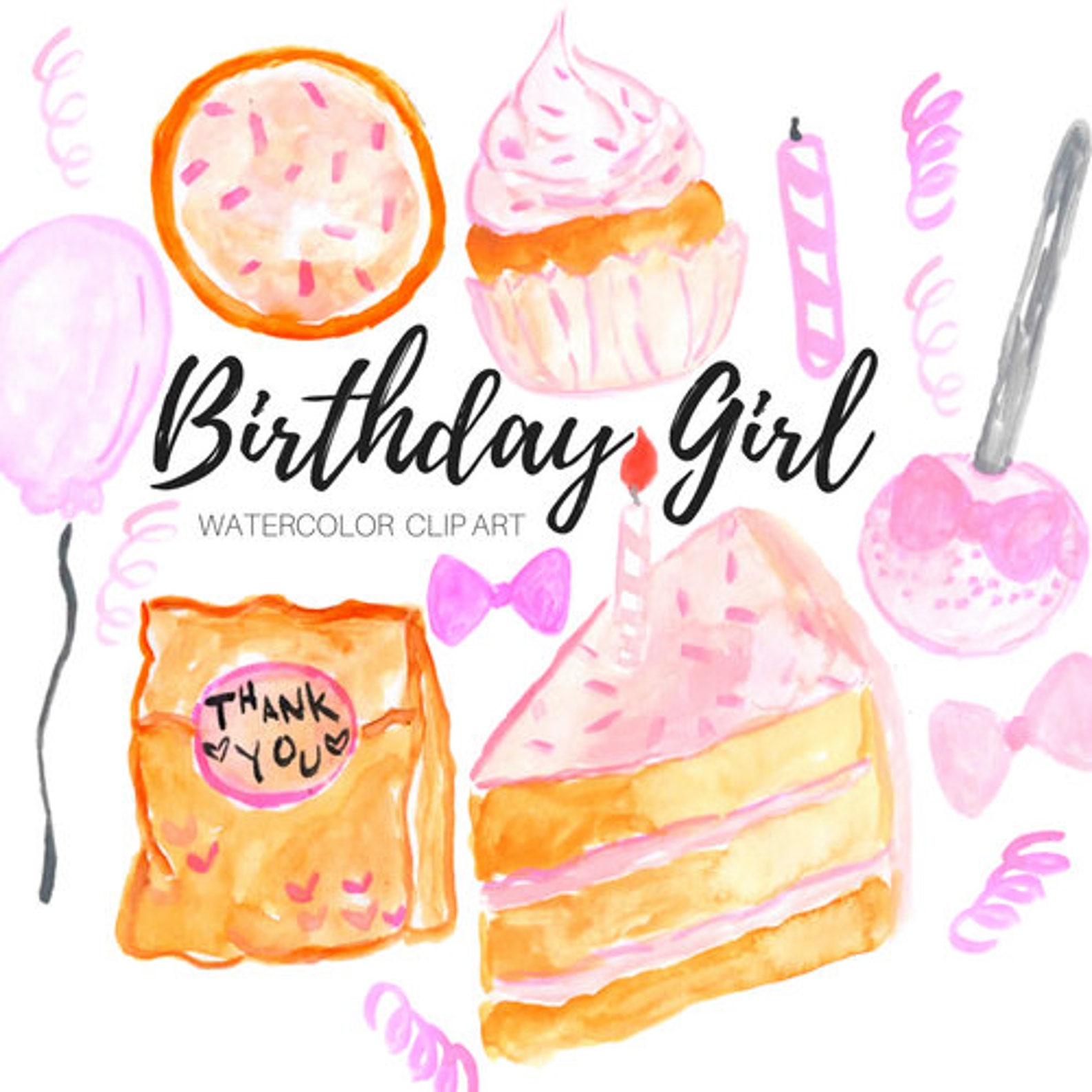 Birthday Clip Art Birthday Girl Clip Art Girl Clip Art Etsy