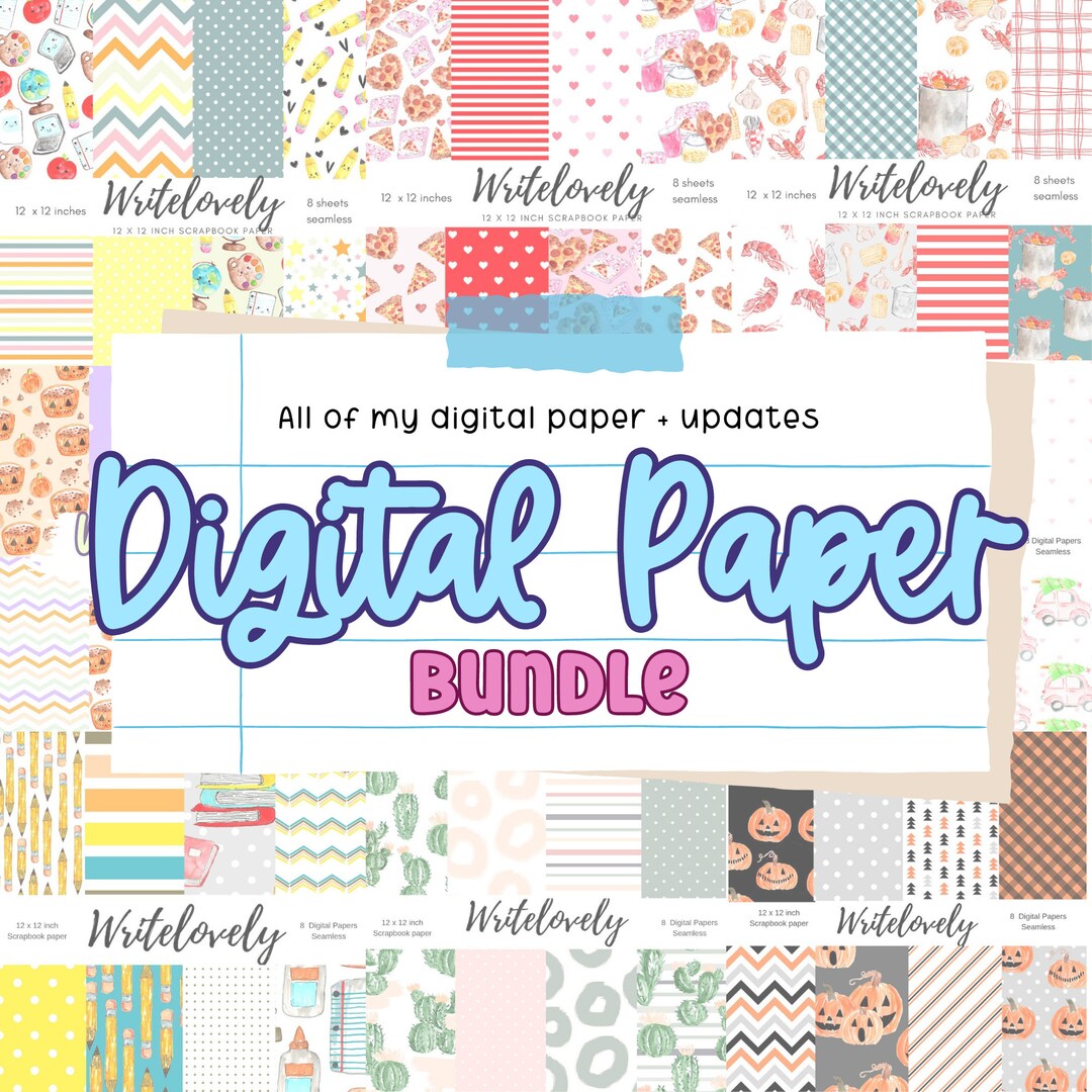 Large Digital Paper Bundle, Seamless Paper, Scrapbool Paper, Discount ...
