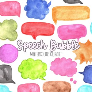 Watercolor Clip Art - Speech Bubble Comic Graphics PNG Illustration for ...