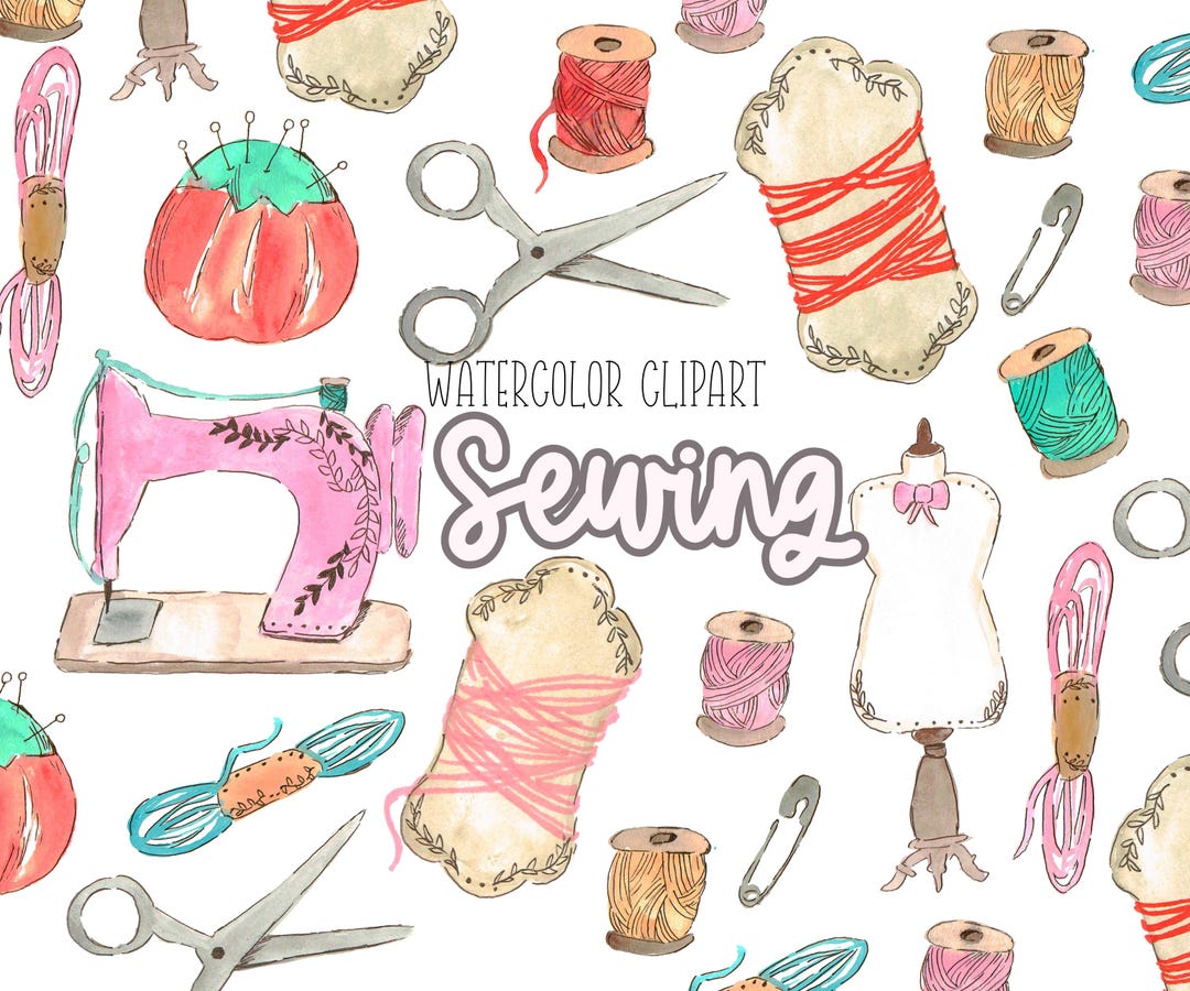 Sewing Clip Art - Crafter Clip Art - DIY Clip Art - Fashion Design Clip ...