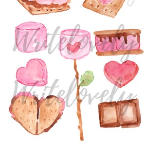 Valentines Day Clipart - Valentines Treat - S'mores- Camping - Food ...