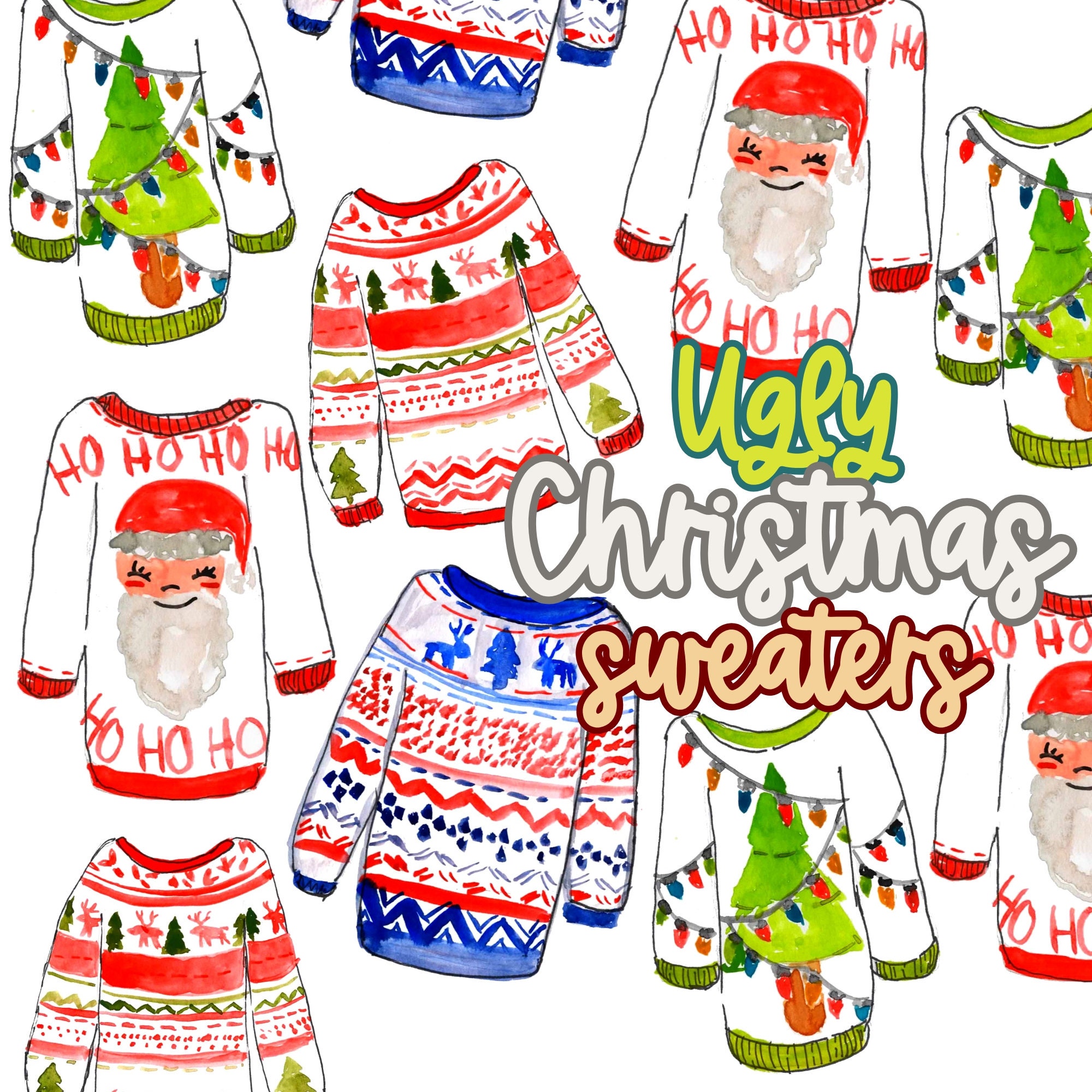 Ugly Christmas Sweater Party Clip Art