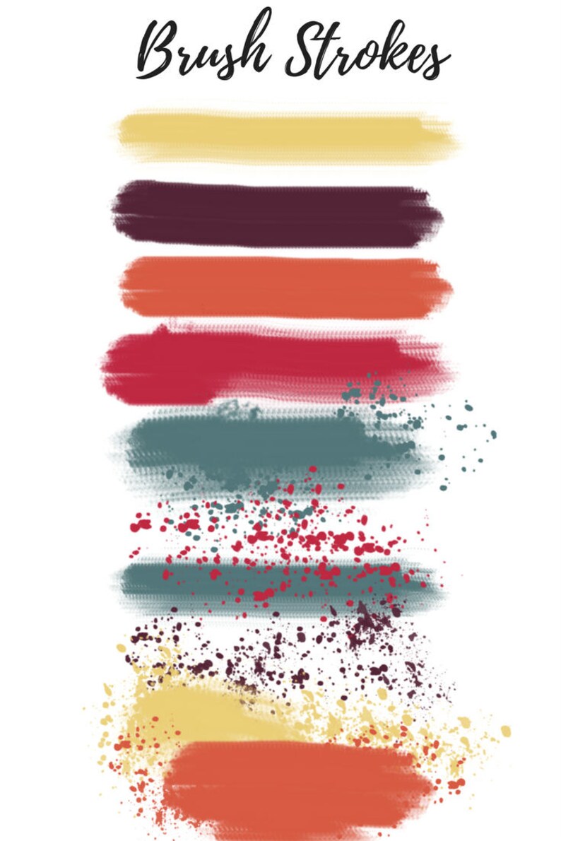 Brush Stroke Clip Art Ink Splatter Clip Art Paint Brush - Etsy
