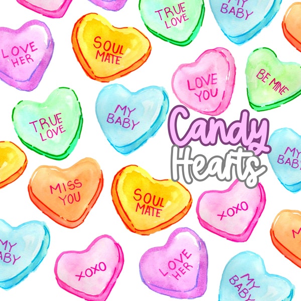 Candy Heart Clipart - Etsy