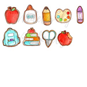 Watercolor Clipart - Cookies, Back to School Treats, Sugar Cookies ...
