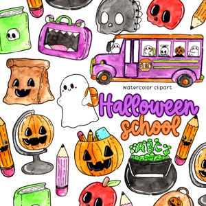 Halloween Clipart, Watercolor Graphics, Back to School Clipart ...