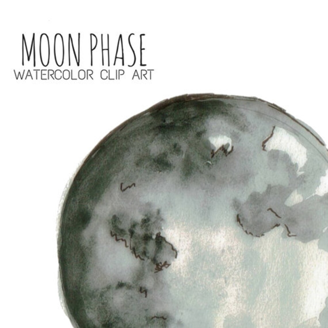 Space Galaxy Moon Phases Clip Art Watercolor Clip Art - Etsy