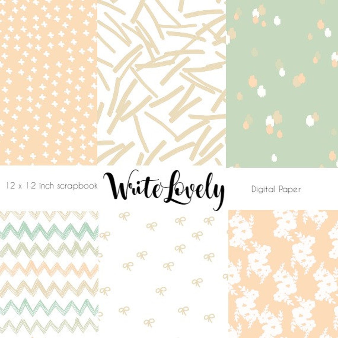 Digital Scrapbook Paper Pink Spring Digital Paper Pack Set Commercial ...