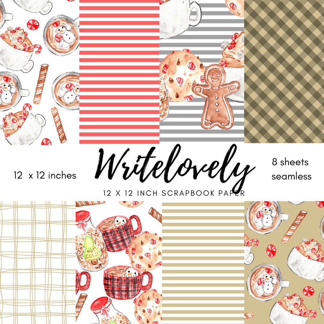 Seamless Christmas Scrapbook Paper - Hot Chocolate Digital Paper ...