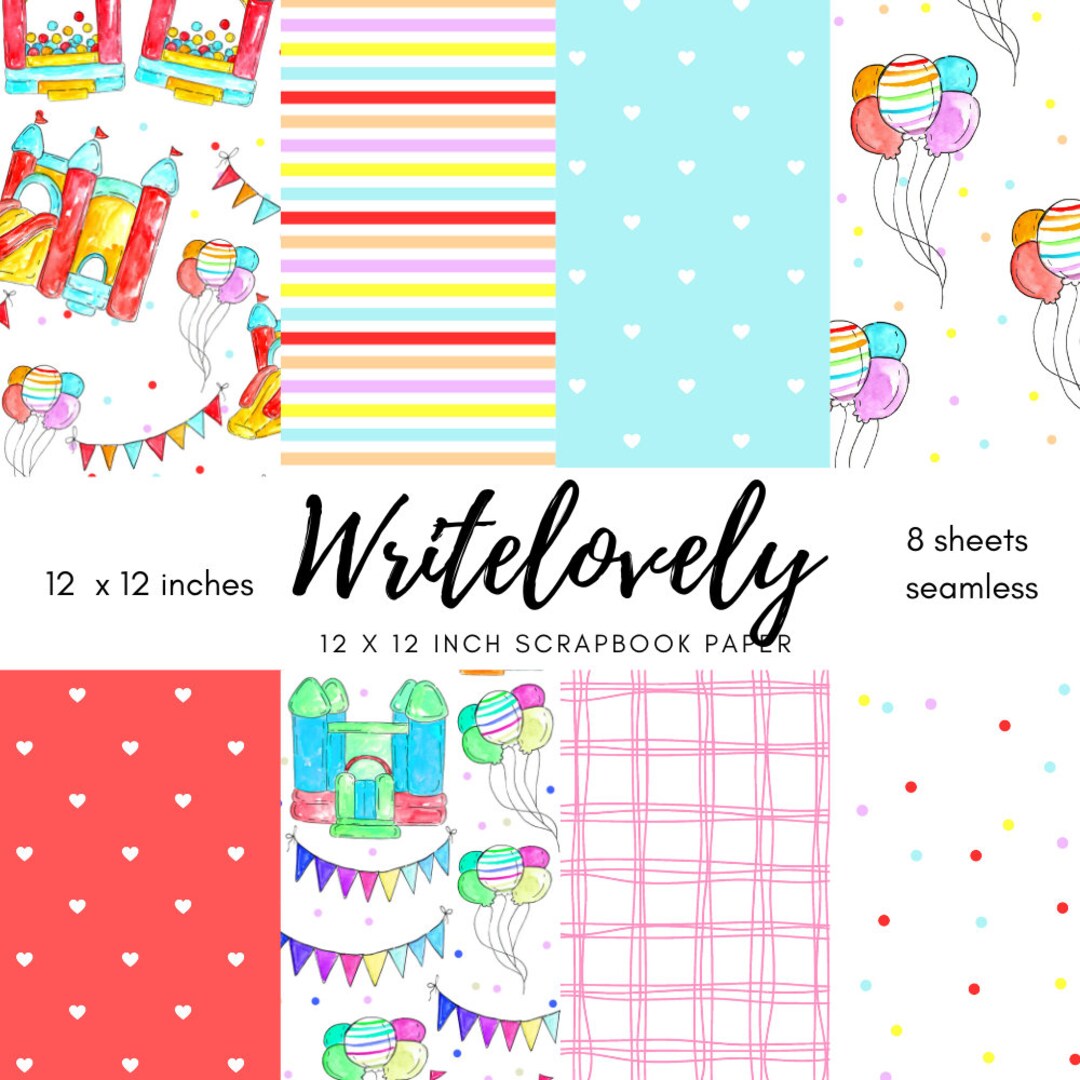 Seamless Scrapbook Paper Pack - Crawfish Boil - Digital Paper - Seafood ...