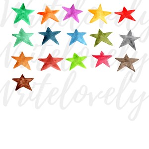 Watercolor Star Clip Art - Shapes - Star Clip Art - Commercial Use - Etsy