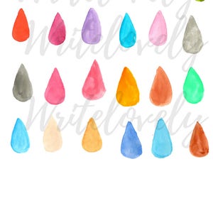 Watercolor Shapes Raindrop Clipart Watercolor Clipart - Etsy