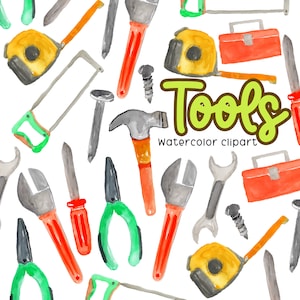 Watercolor Tool Box Clipart, Construction, Fathers Day Png Commercial ...