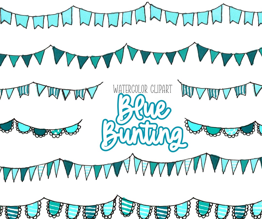 Bunting Clip Art - Birthday Clip Art - Party Clip Art - Hand Drawn ...