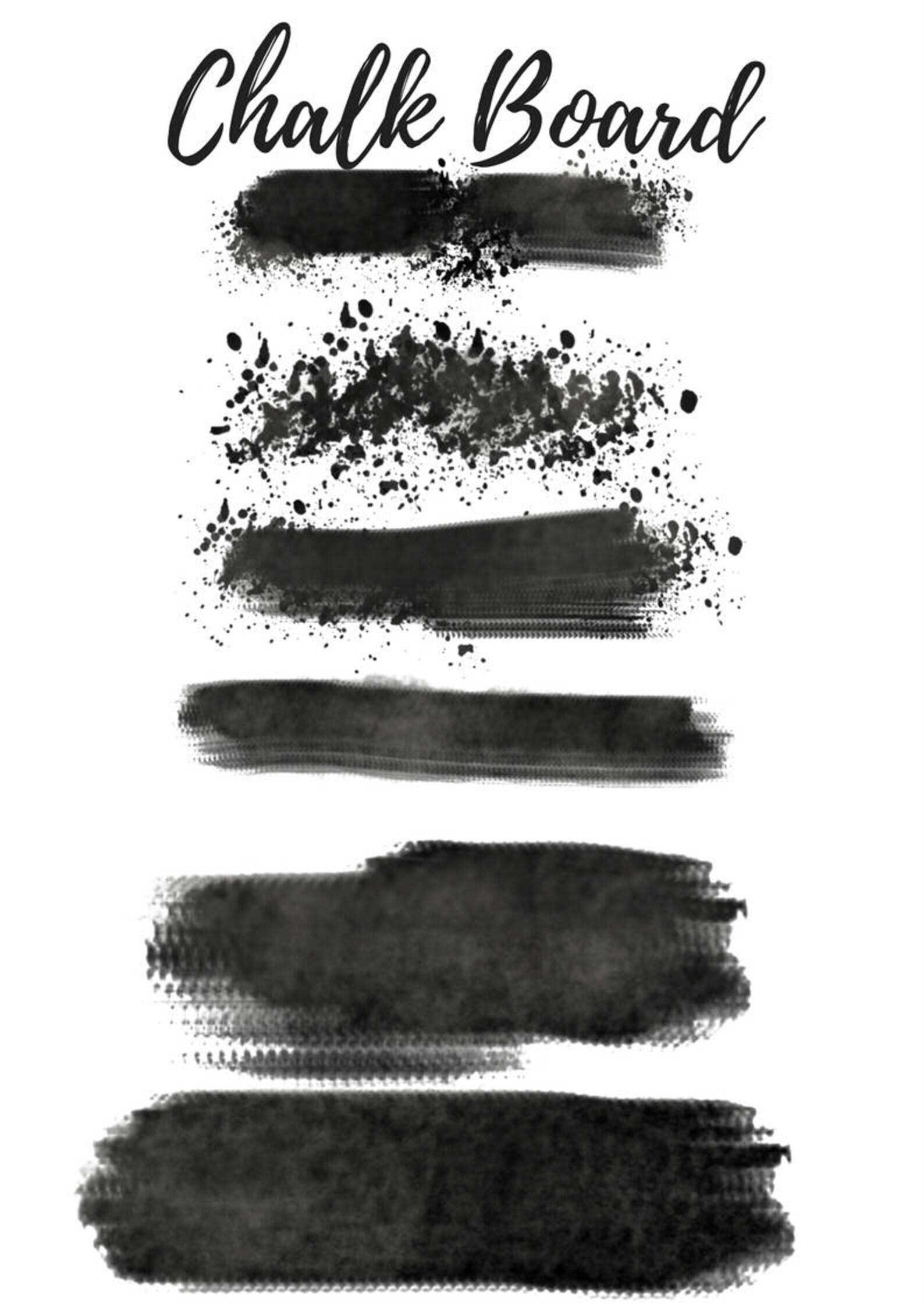 Chalk Board Brush Stroke Clip Art - Paint Splatter Clip Art - Ink Blob ...