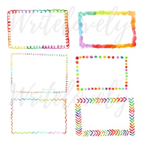 Watercolor Rainbow Border Clip Art - Border Clipart - Frame Graphics ...
