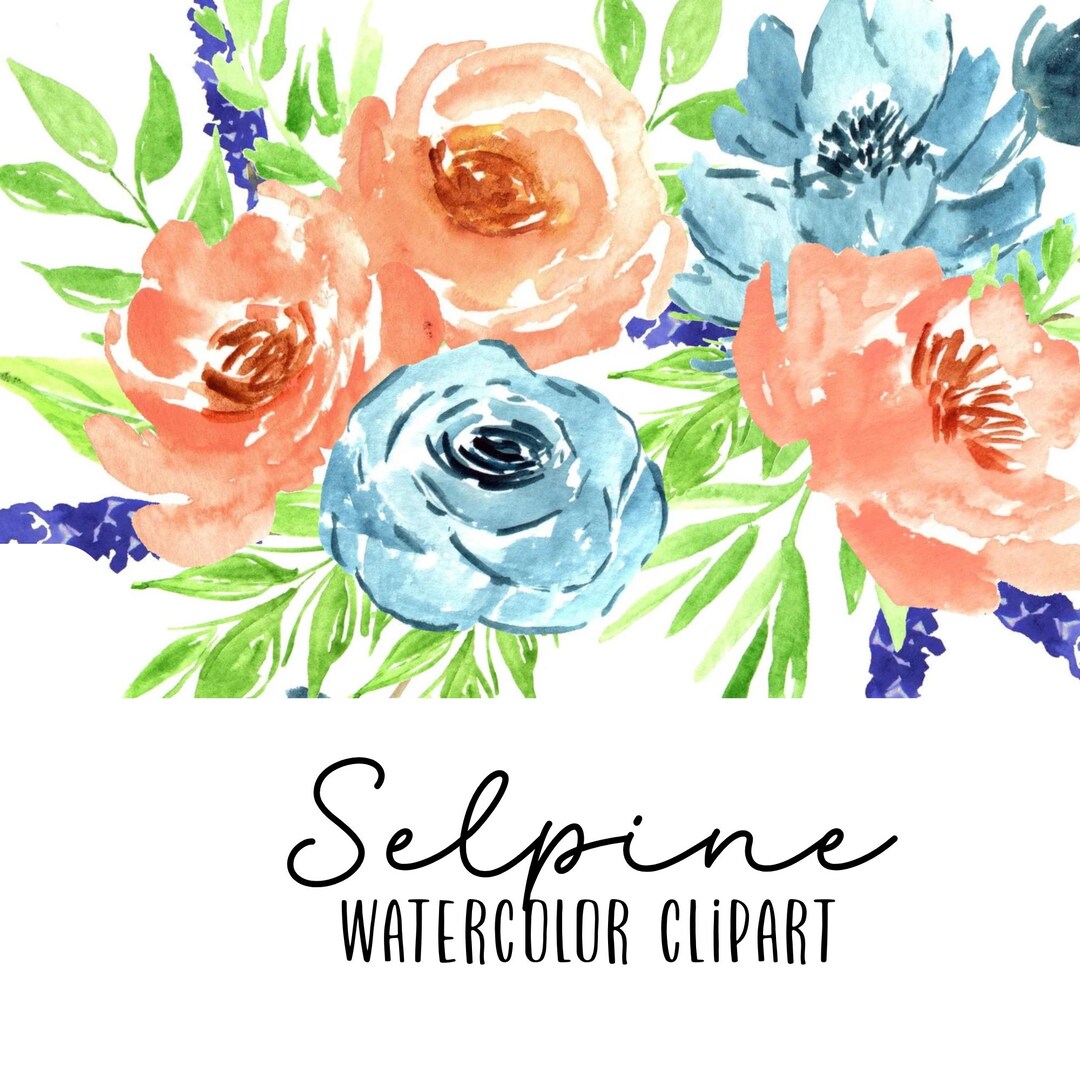 Watercolor Clip Art - Flower Clipart - Floral Graphics - Wedding ...