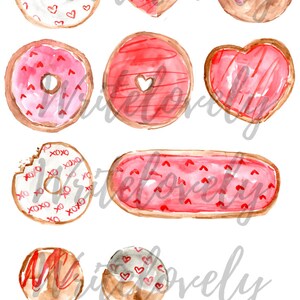 Valentines Day Donut Clipart - Vday - Food Graphics - Dessert - Digital ...