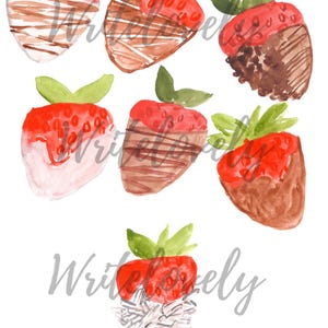 Watercolor Chocolate Dipped Strawberries, Valentines Day Treats Dessert ...