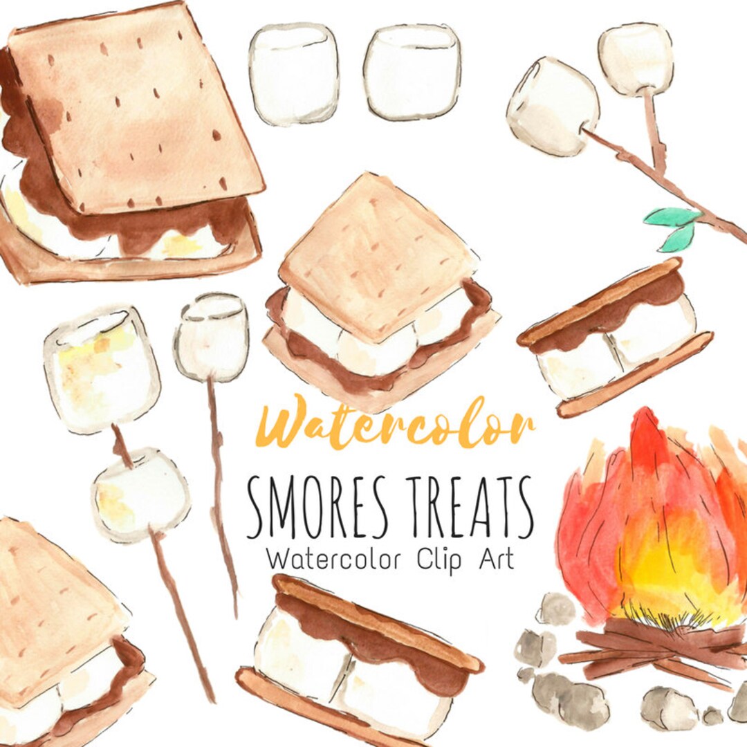Watercolor Clip Art Smores Clip Art Camping Food - Etsy