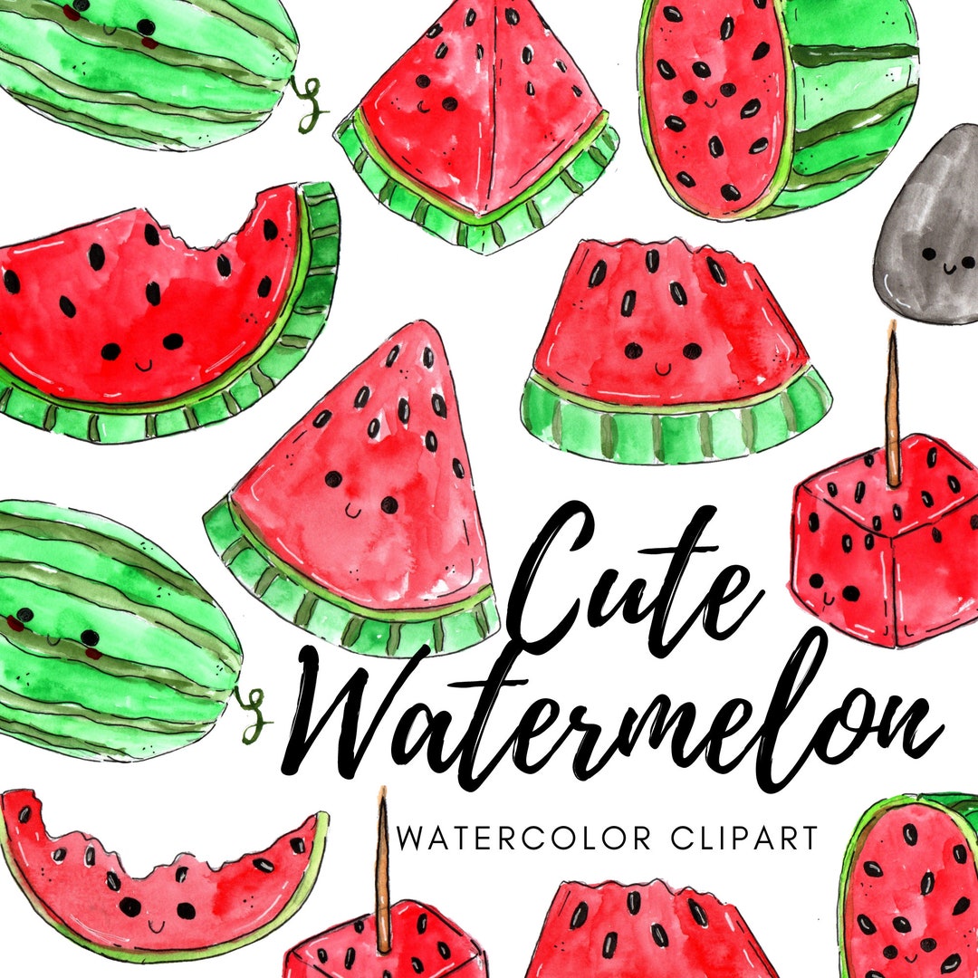 Kawaii Clipart Watermelon Clipart Fruit Cute Food - Etsy