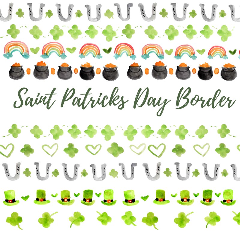 St Patricks Day Border Clipart - Etsy