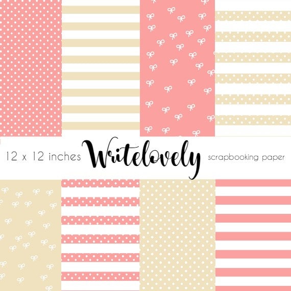 Digital Scrapbook Paper Baby Shower Scrapbook Paper Rustic | Etsy