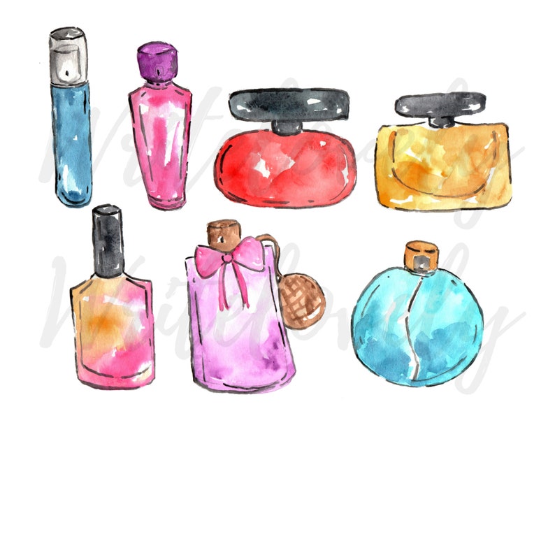 Watercolor Clipart - Perfume Clipart - Fragrance - Commercial Use - Etsy