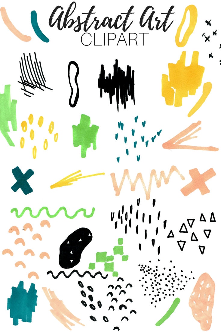 Abstract art clip art Design Clip Art Hand Drawn Clip Art | Etsy