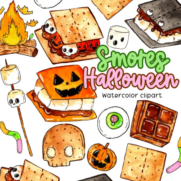 Halloween Camping Clipart - Etsy
